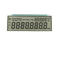 China Custom HTN LCD Energy Meter Display Positive Reflective Screen 8 Digit 7 Segment Monochrome 65mmx25mm White Backlight 26pin for sale