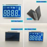China OEM Small TN Blue Battery Clock LCD Display 8 Digits 7 Segment 40x27mm 13 Pin Custom White LED Backlight 3.3V for sale