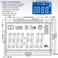 China OEM Small TN Blue Battery Clock LCD Display 8 Digits 7 Segment 40x27mm 13 Pin Custom White LED Backlight 3.3V for sale