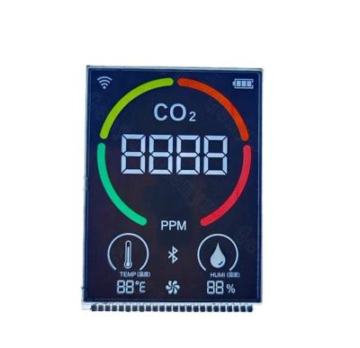 China OEM Customized LCM Screen Panel 4-Digit TN VA Negative Black Custom 7-Segment I2C for CO2 Meter Monitor -20~+70 Operating for sale