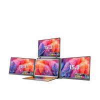 China Three-screen LED Backlit 16:10 Aspect Ratio Portable Monitor One-line Connection Flip-over Display 230cd/m2 Brightness 25ms for sale