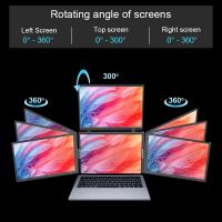 China Three-screen LED Backlit 16:10 Aspect Ratio Portable Monitor One-line Connection Flip-over Display 230cd/m2 Brightness 25ms for sale