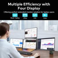China Three-screen LED Backlit 16:10 Aspect Ratio Portable Monitor One-line Connection Flip-over Display 230cd/m2 Brightness 25ms for sale