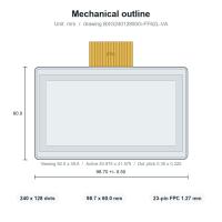 China 240x128 Dots FSTN COG LCD Module UC1608 3.0V 23 Pin Parallel Transflective Display for Industrial Instruments for sale