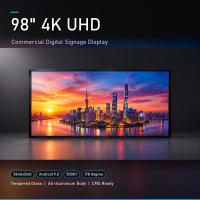 China 98 Inch Indoor Commercial Digital Signage Display 4K Tempered Glass Advertising Screen for Hotel Retail for sale