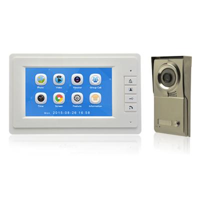 China Recording 4 Wire Video Intercom System 7 Inch TFT Color With Support For Flat for sale