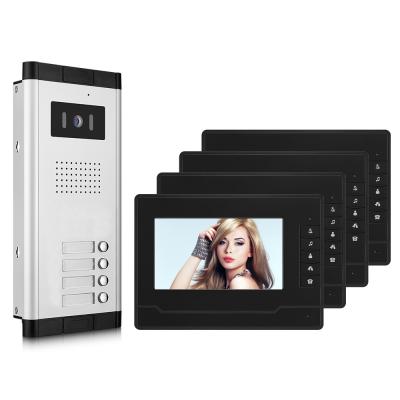 China 4 Family Multi Apartment Video Doorbell System CAT 5 Connection for sale