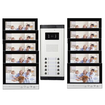 China CCD CMOS Camera Security System Video Door Phone Intercom Bell For 10 Flats Building for sale