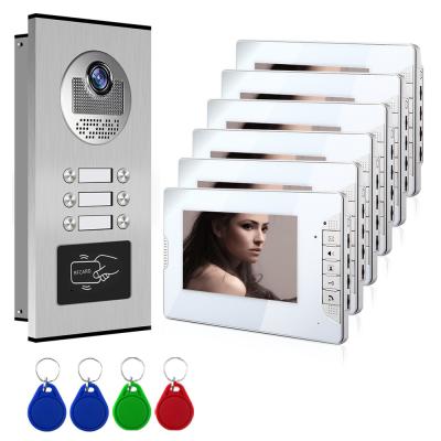 China 6 Family Smart Multi Apartment Video Door Phone 800x480 TFT Screen for sale