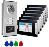 China 6 Family Smart Multi Apartment Video Door Phone 800x480 TFT Screen for sale