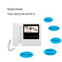 China Metal Apartment Video Doorbell Intercom 4 Wire Cable 4.3 Inch Monitor for sale