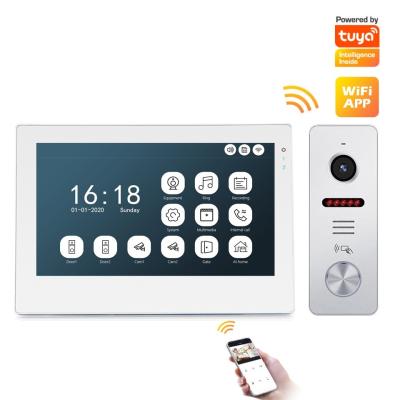 China Smart 2 Wire Video Doorbell Wired Intercom With CVBS Call Panel 1080P 7 Inch Screen for sale