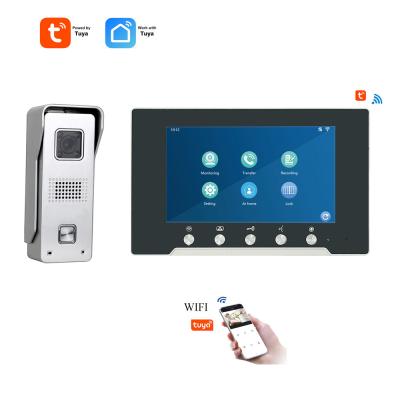 China Tuya Video Doorphone System PIR Motion Detection 7 Inch Doorbell Screen Intercom for sale