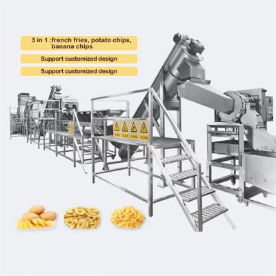 China ANXU Continuous Potato Chips Making Machine 45KW 380V Automatic Production System 1500KG Capacity for sale