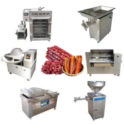 China Commercial 1/6 Ham Sausage Production Line 2100×920×1040mm with 300-800kg/H Capacity and 15KW Smoke Oven for sale