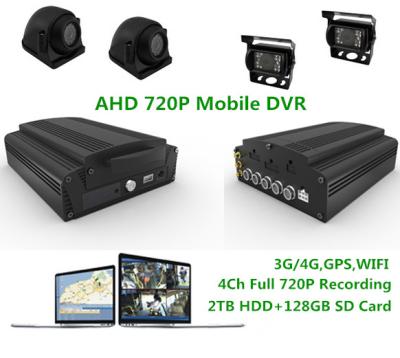 China 2TB HDD 3G/4G WIFI GPS G-sensor Analog High Definition DVR 4CH 720P Realtime MDVR for sale