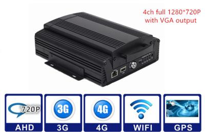 China 2TB HDD 3G / 4G WIFI GPS G - sensor Car Mobile DVR 4CH AHD 720P Vehicle MDVR for sale