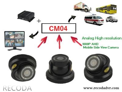 China RECODA CM04 1080P AHD Mobile Side View Camera , Car security system for sale