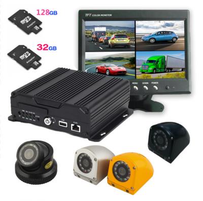 China AHD Four in one 4 cameras Dual SD Card Mobile DVR with 3G / 4G GPS WIFI , 1080P resolution for sale