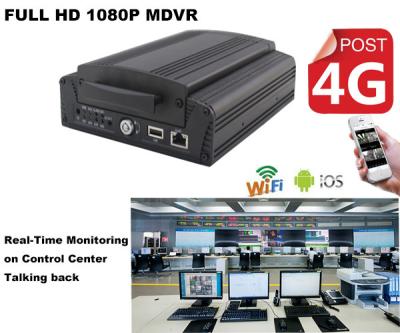 China Full HD1080P Car DVR 4Ch Hard Drive H.264 MDVR Real Time GPS Tracking On Android for sale