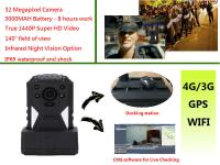 China Live Monitoring 3g Wifi Gps Police Body Cameras , Body Worn Camera 1440p Resolution for sale