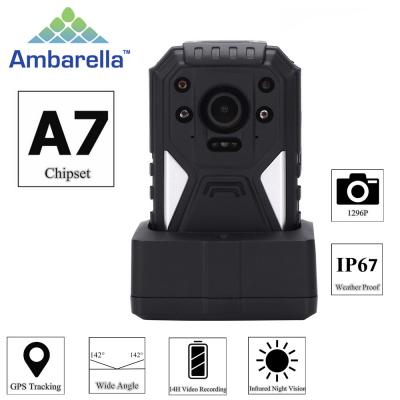 China H.264 1296P True HD Video Security Guard Body Camera With GPS Recording for sale