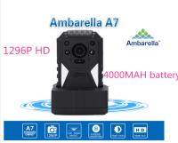 China Full HD 1296P ambarella Police Body Worn Camera 12 hours 4000MAH battery for sale