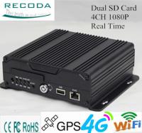 China Dual SD Card H.264 1080P Mobile Vehicle DVR 4 CH With 4G Wifi GPS for sale