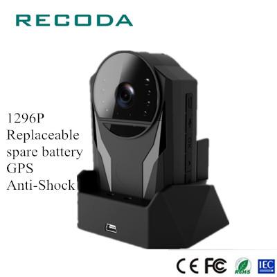 China Anti Shock Body Worn Video Camera 1296P Replaceable Spare Battery 130 Degree Lens Angle for sale