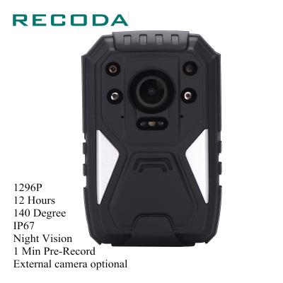 China 1296P IP67 Waterproof Law Enforcement Body Worn Camera 8-11 Hours 1 Min Pre - Record for sale