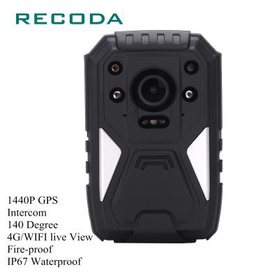 China 1440P HD 4G Wifi Body Camera Real Time Video GPS Fireproof 10 Hours Battery Life for sale