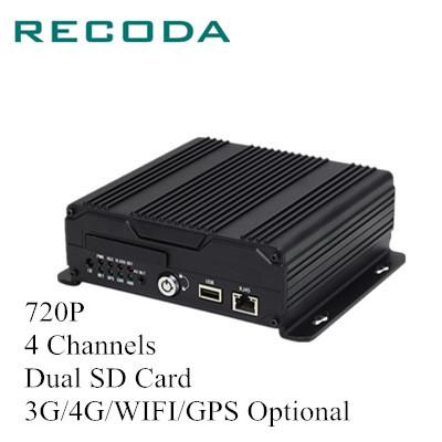 China Dual SD Card Car Dvr Video Recorder 720P 4Ch 4G/WIFI/GPS Mobile Vehicle Application for sale