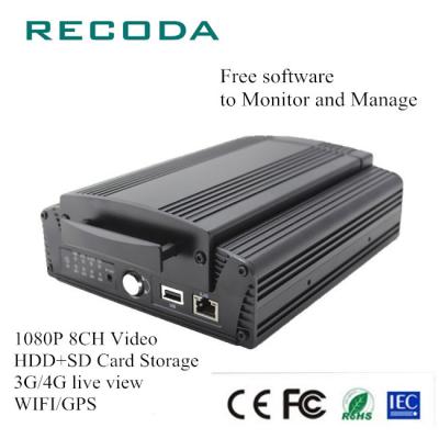 China 4G/WIFI/GPS G Sensor Mobile Vehicle DVR 1080P 8 CH HDD/SD 12 Months Waranty for sale