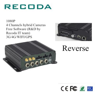 China G Sensor Car DVR Video Recorder 1080P 4Ch Hybrid Cameras Dual SD Card 3G/4G/WIFI Real Time Monitor for sale