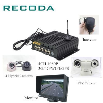 China Dual SD Card Car Dvr Camera Recorder , 1080P 4Ch Vehicle Dvr System Free Software for sale