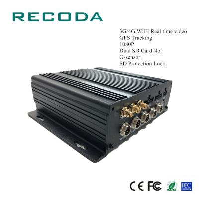 China Free Software Mobile Vehicle DVR 1080P Live Stream 4Ch Dual SD Card 4G/WIFI/GPS for sale