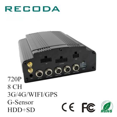 China 4G/WIFI/GPS G Sensor Mobile Vehicle Recorder 1080P 8 CH HDD/SD 12 Months Waranty for sale