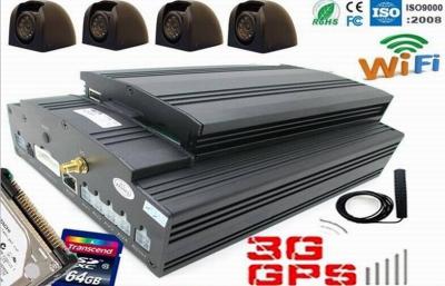 China Car / Bus / Truck 4CH real time HDD 3G Mobile DVR with GPS WIFI & G-sensor for sale