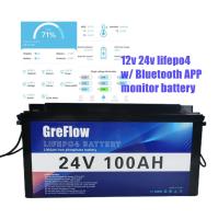 China Smart BMS Energy Power Deep Cycle 12v 24v Lithium Battery For Solar System for sale