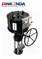 China Industrial Adjustable Pneumatic Valve Actuators IP68 Piston Cylinder Handwheel Linear Stroke Dual Acting for sale