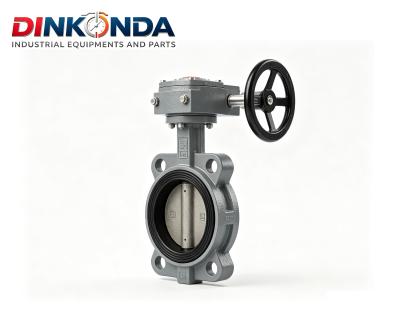 China EPDM NBR Rubber Cast Iron Butterfly Power Plant Valves PN10 PN16 Worm Gear Transmission for sale