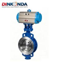 China Cast Steel Pneumatic Butterfly Valve Actuator Gear Rack double flange 220V for sale