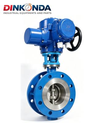 China Sealed electric operated butterfly Power Plant Valves 3 Eccentric Flange Type 150LB for sale