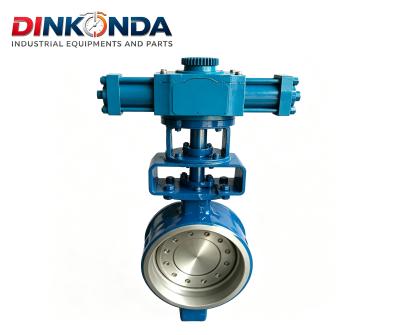 China Triple Eccentric Welded Pneumatic Actuator Butterfly Valve DN80-DN1200 PN1.0-4.0MPa for sale