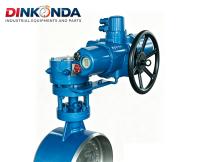 China Three Eccentric Multi Turn Butterfly Power Plant Valves Electric Actuator Adjustable D963H Series for sale