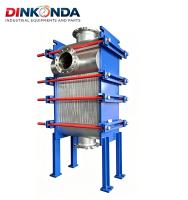China Stainless Steel Titanium Vertical Flat Plate Frame Heat Exchanger Gasketless Flange Counterflow for sale