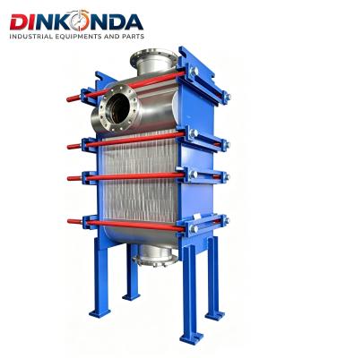 China Stainless Steel Titanium Vertical Flat Plate Frame Heat Exchanger Gasketless Flange Counterflow for sale