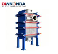 China Stainless Steel Titanium Vertical Flat Plate Frame Heat Exchanger Gasketless Flange Counterflow for sale