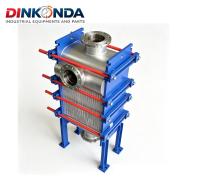 China Stainless Steel Titanium Vertical Flat Plate Frame Heat Exchanger Gasketless Flange Counterflow for sale