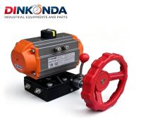 China Double Acting Pneumatic Valve Actuators Dual Piston Rack And Pinion Gear Rotation for sale